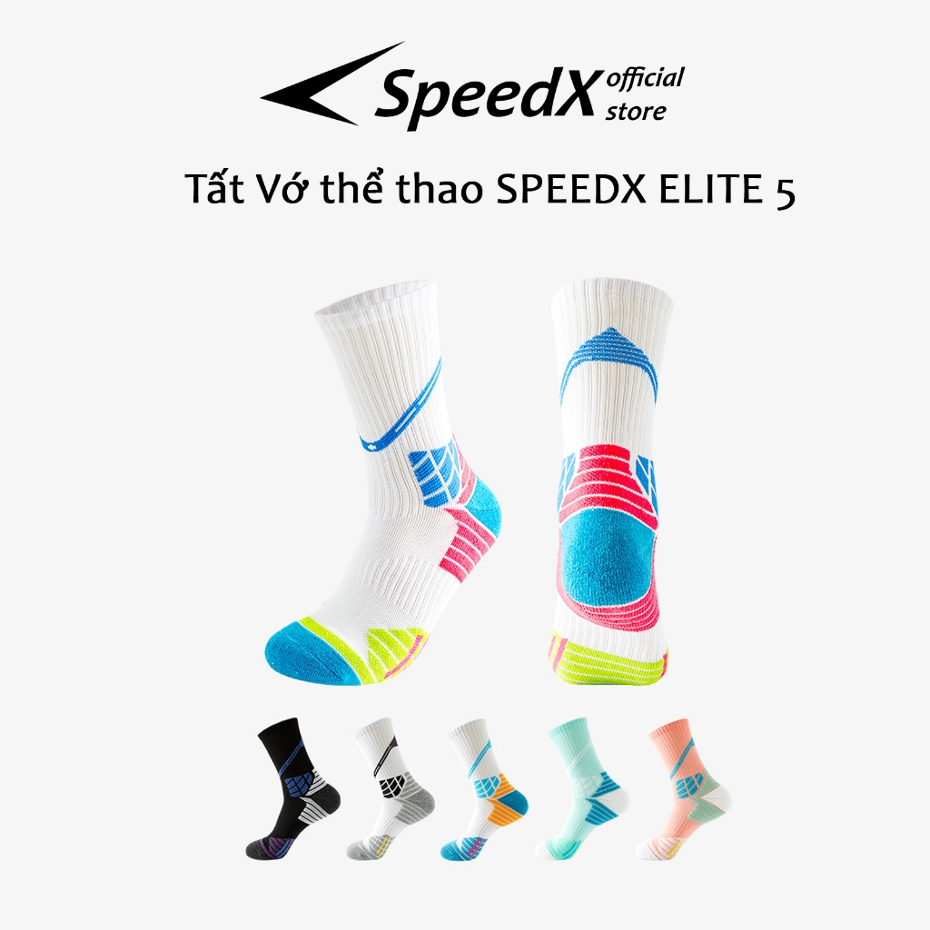 Tất Vớ Thể Thao Nam Nữ SpeedX Elite 5 Freesize 36-44 dành cho chạy bộ, đá banh, bóng rổ, bóng ...