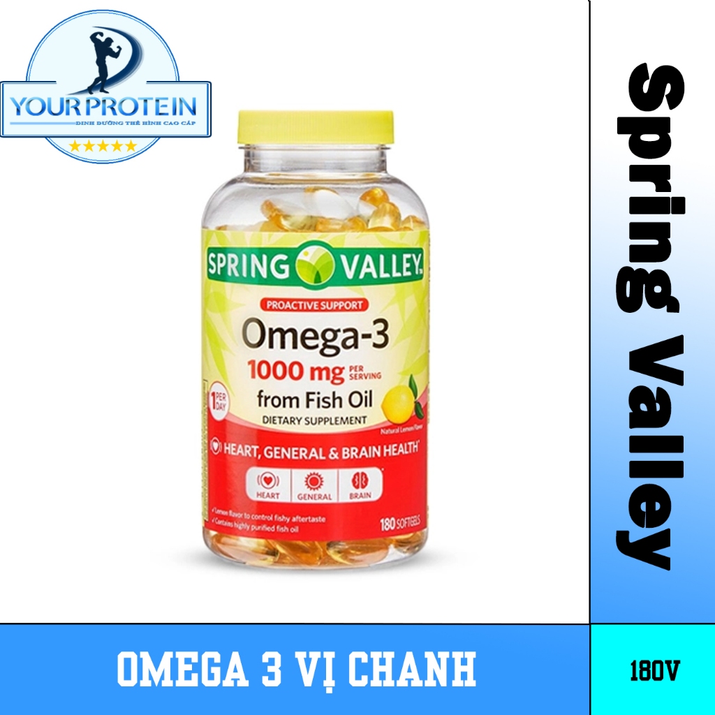 Spring Valley Omega 3 1000mg - Vị Chanh ( Hàm lượng Omega 3 Cao ...
