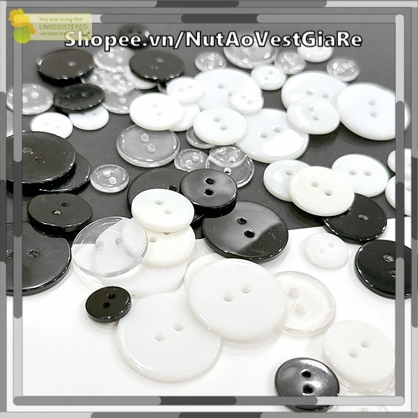 Set 50 Nút men 2 Lỗ (1.1cm, 1.2cm, 1.5cm, 1.8cm, 2cm, 2.5cm), nút nhựa ...