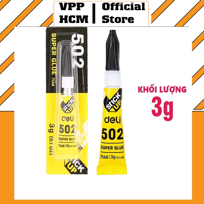 [1 Chai] Keo 502 mã 7146 Deli siêu dính liên kết gỗ, nhựa, cao su, kim loại, giấy, da | Shopee ...