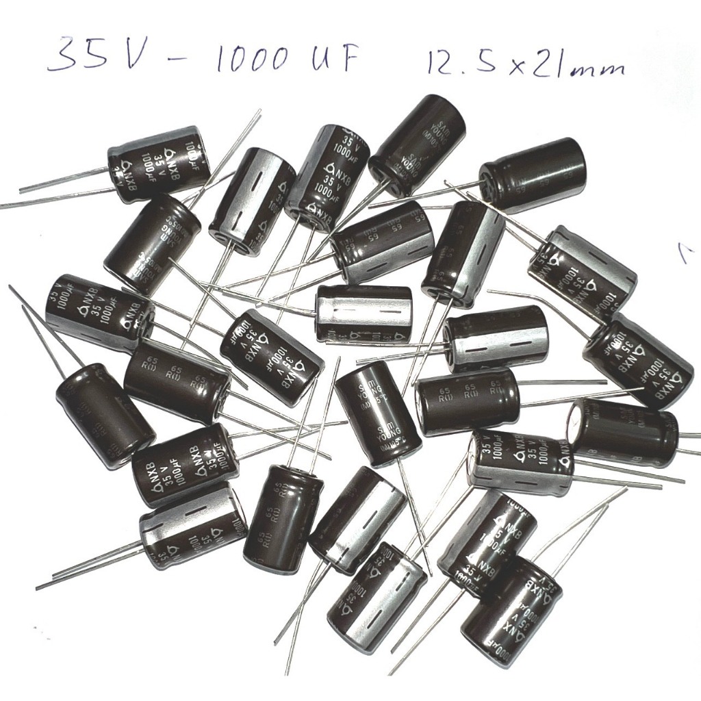 SET 10 TỤ HOÁ 35V 1000UF KT: 12x21 NXB SAMYOUNG ( 35V1000UF 1000UF 35V ...