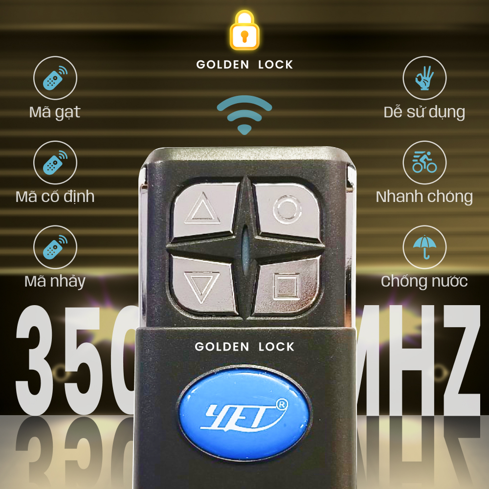 Remote cửa cuốn thông minh YET sóng 350 (chuyên mã nhảy, gạt, cố định ...