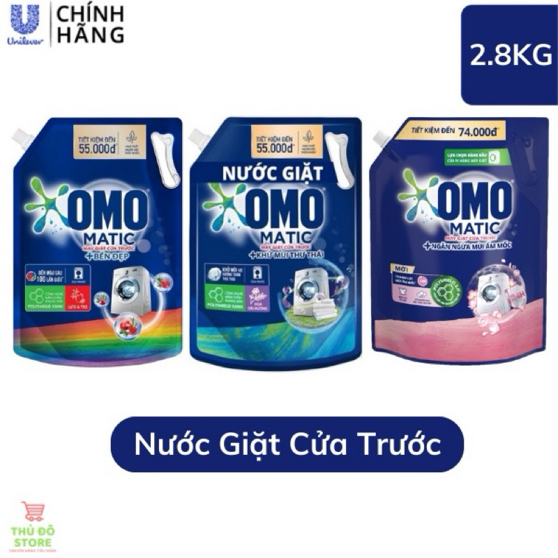 Nước giặt OMO Matic Máy Giặt Cửa Trước túi 2.8kg chính hãng Unilever ...