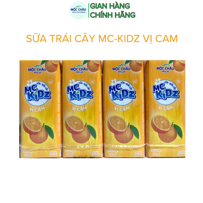 Lốc 4 hộp Sữa Trái Cây MC-Kidz 180ml (cam,dâu) | Shopee Việt Nam