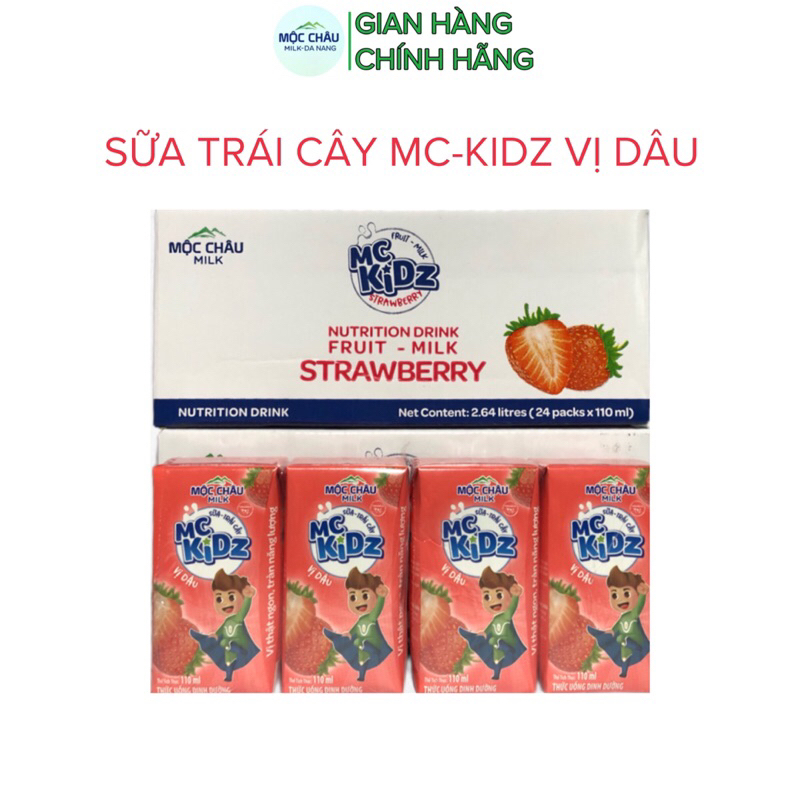 Thùng 24 hộp sữa trái cây MC Kidz vị dâu 110ml | Shopee Việt Nam