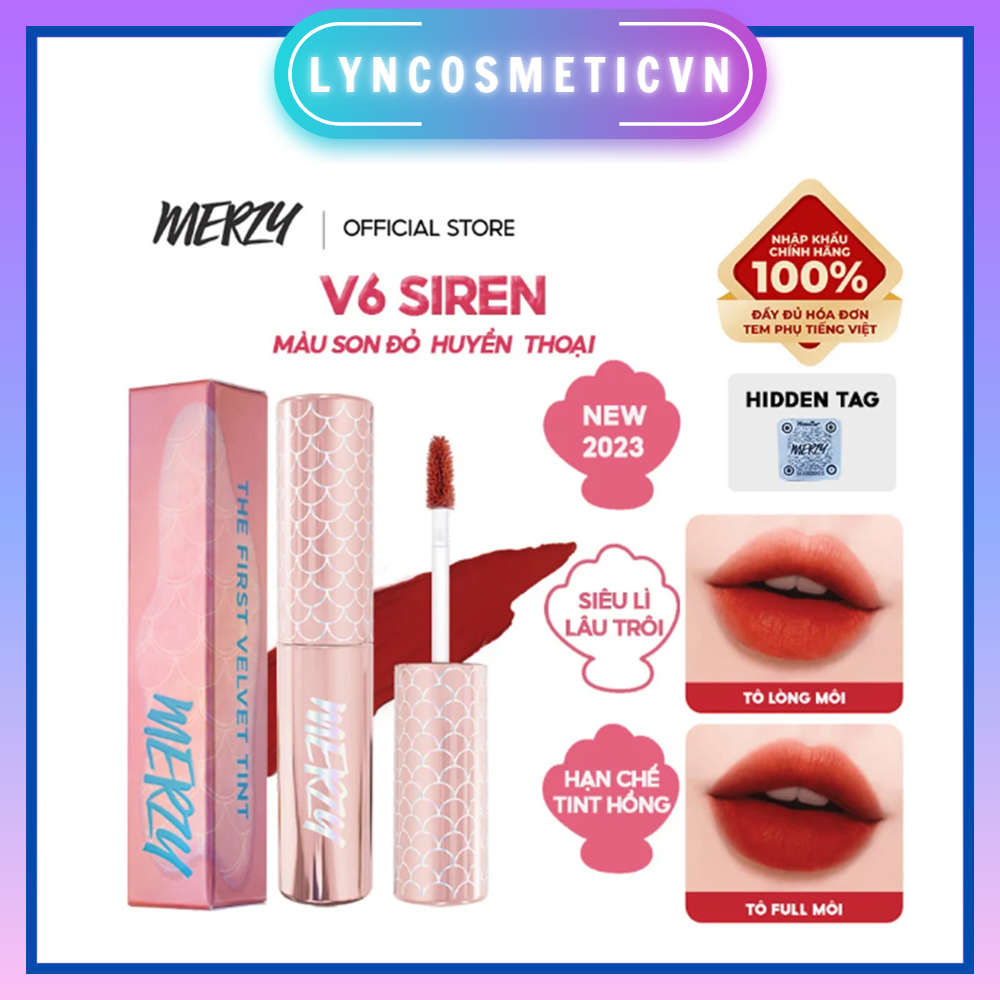 (Sẵn V6 Siren) Son Kem Lì, Bền Màu, Lâu Trôi Merzy The First Velvet ...