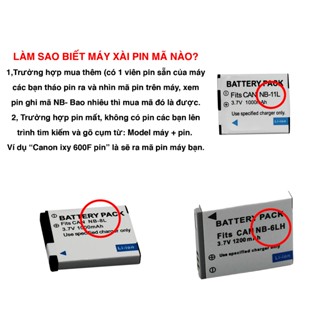 Pin Canon NB-1L, NB-2L, NB-3L, NB-4L, NB-5L, NB-6L, NB-7L, NB-8L, NB-10L, NB-11L, NB-12L, NB-13L ...