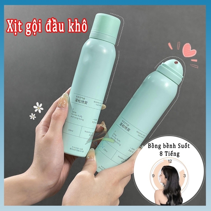 Xịt Dầu Gội Khô Siêu Tốc Làm Tóc Bồng Bềnh chai xanh 150ml | Shopee Việt Nam