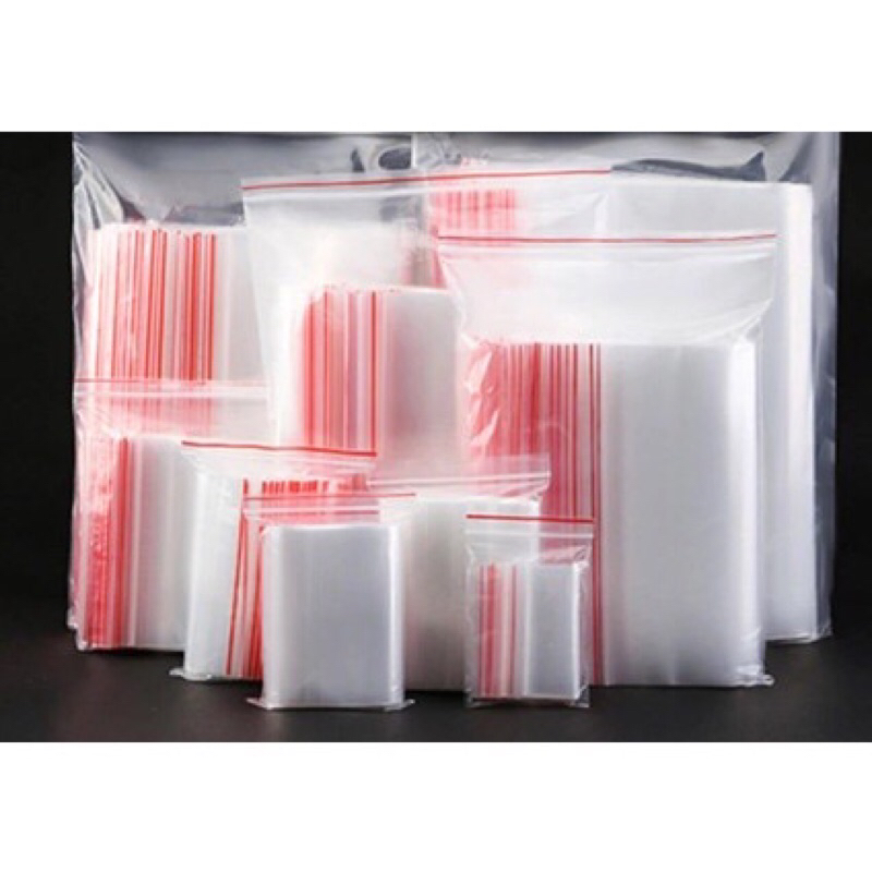 100 gram túi zip chỉ đỏ - túi zip miết mép viền đỏ đủ cỡ | Shopee Việt Nam