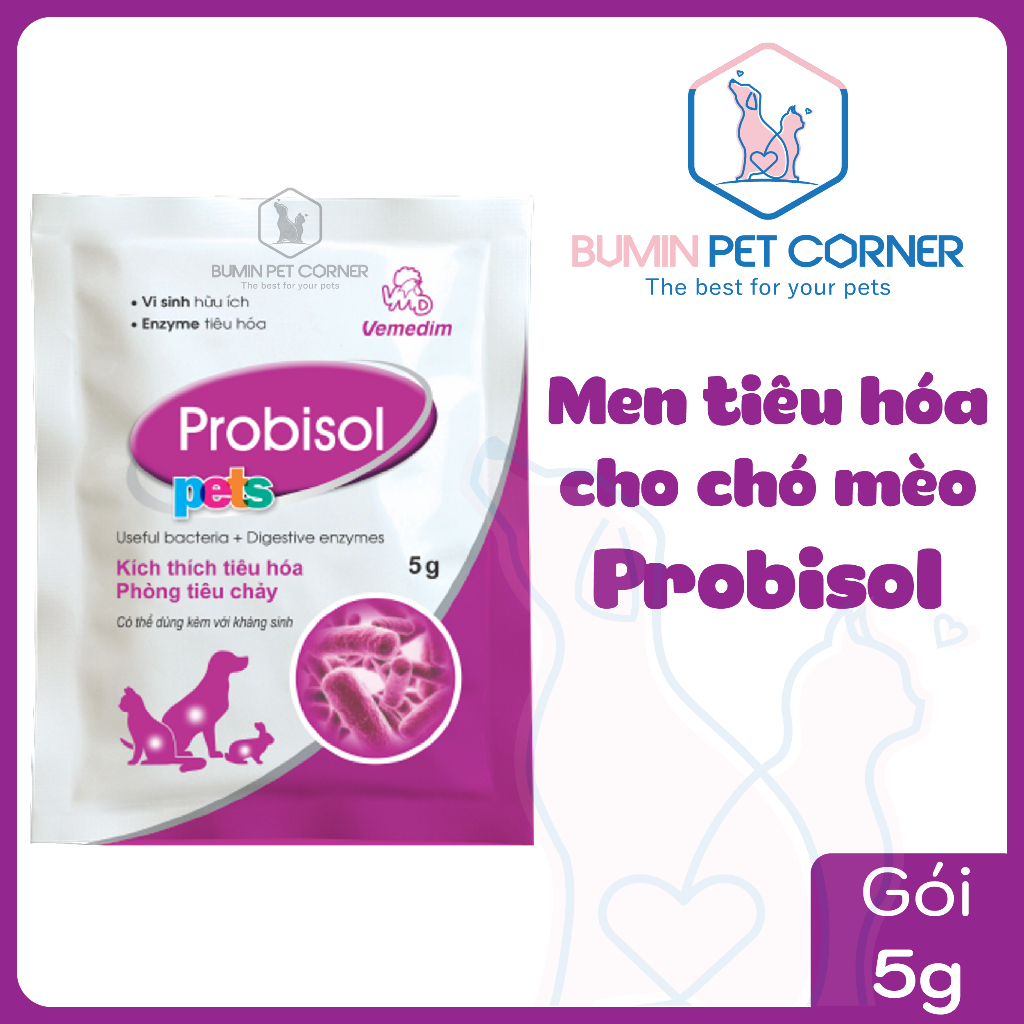 Men tiêu hóa cho chó mèo thỏ Probisol Pets gói 5g | Shopee Việt Nam