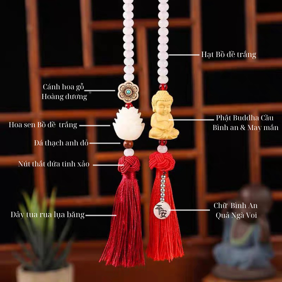 [Tặng Hộp]Treo gương ô tô phật adida , Khánh treo ô tô phong thủy ...