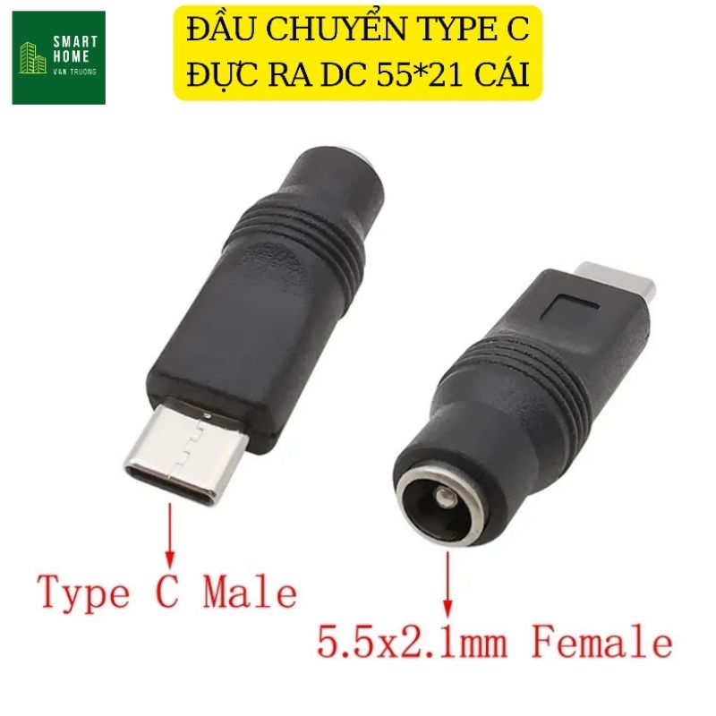 DC Power Adapter Converter 55x21mm Female Jack to USB Type C Male ...