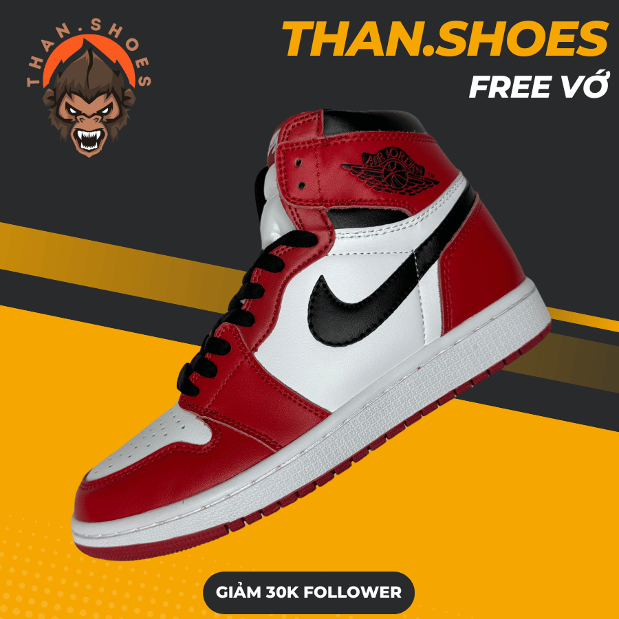 Giày JD1 Mid GS Chicago, JD1 Cao Trắng Đỏ Móc Đen - Than.Shoes | Shopee ...