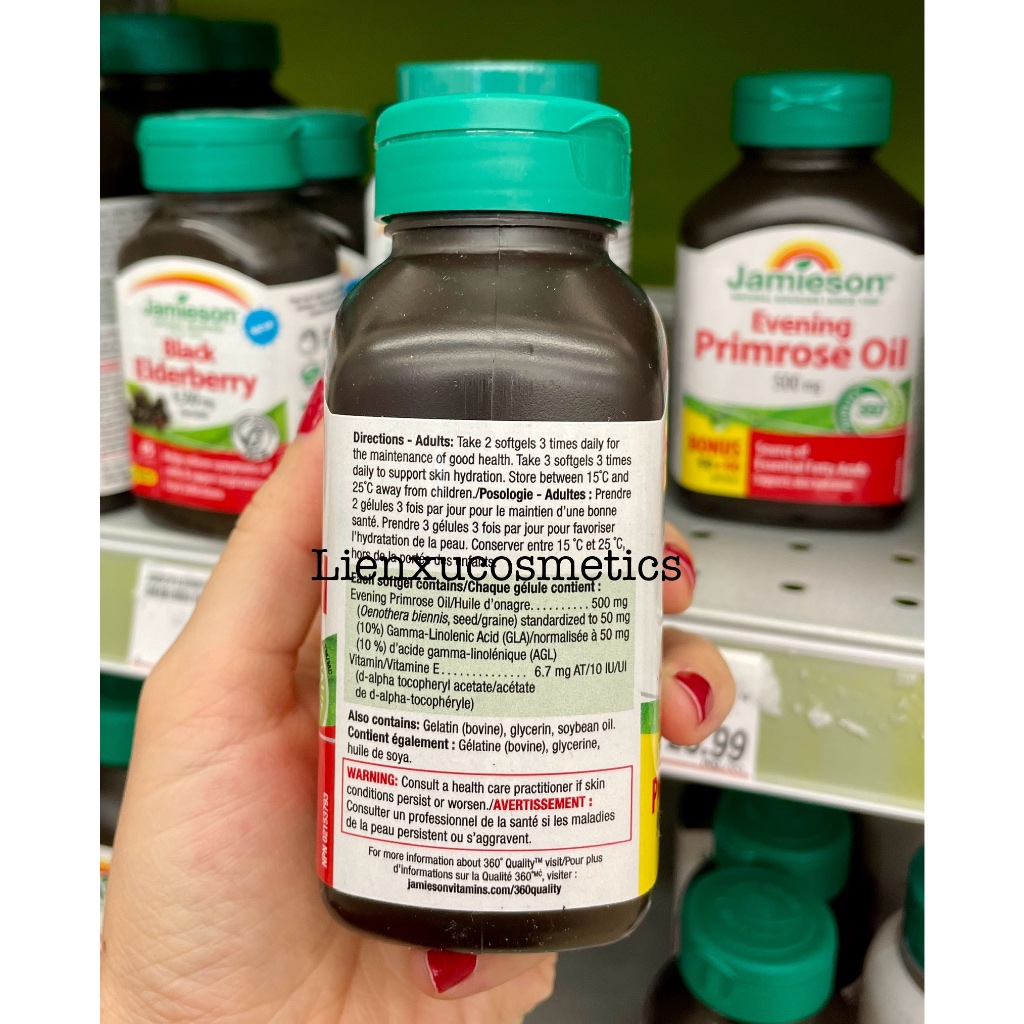 Viên uống dầu hoa anh thảo Jamieson Evening Primrose oil 500mg, 180 viên; HSD 2025 | Shopee Việt Nam