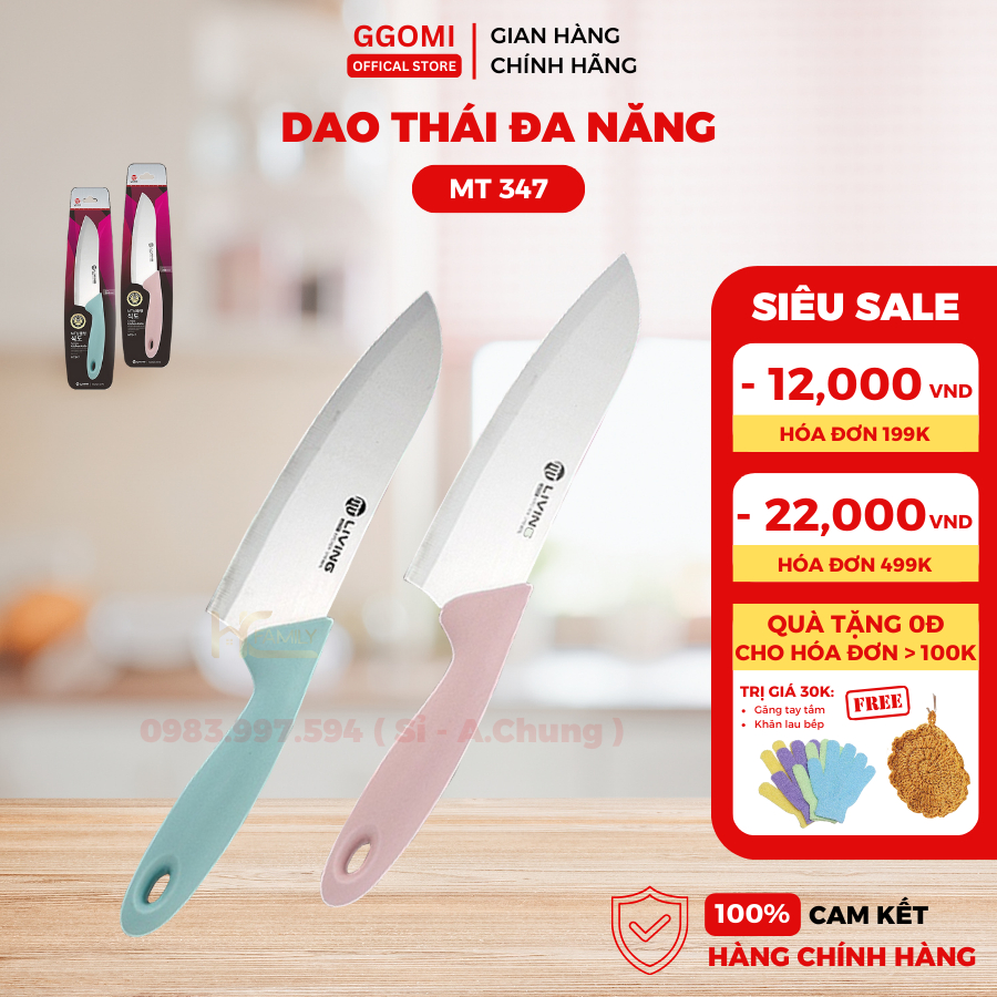 Dao cắt thái nhà bếp màu sắc pastel GGomi MT347 thép không gỉ Hàn Quốc | Shopee Việt Nam