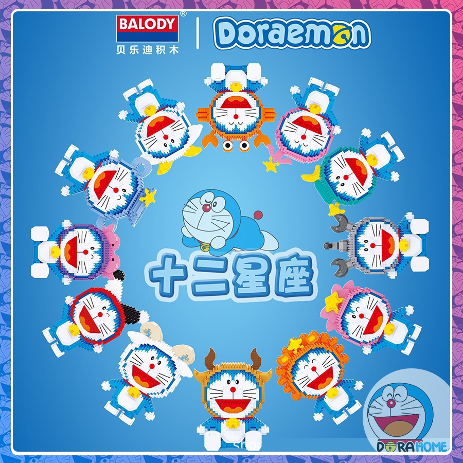 Mô hình lắp ghép nano bricks Doraemon Doremon 12 cung hoàng đạo chính ...