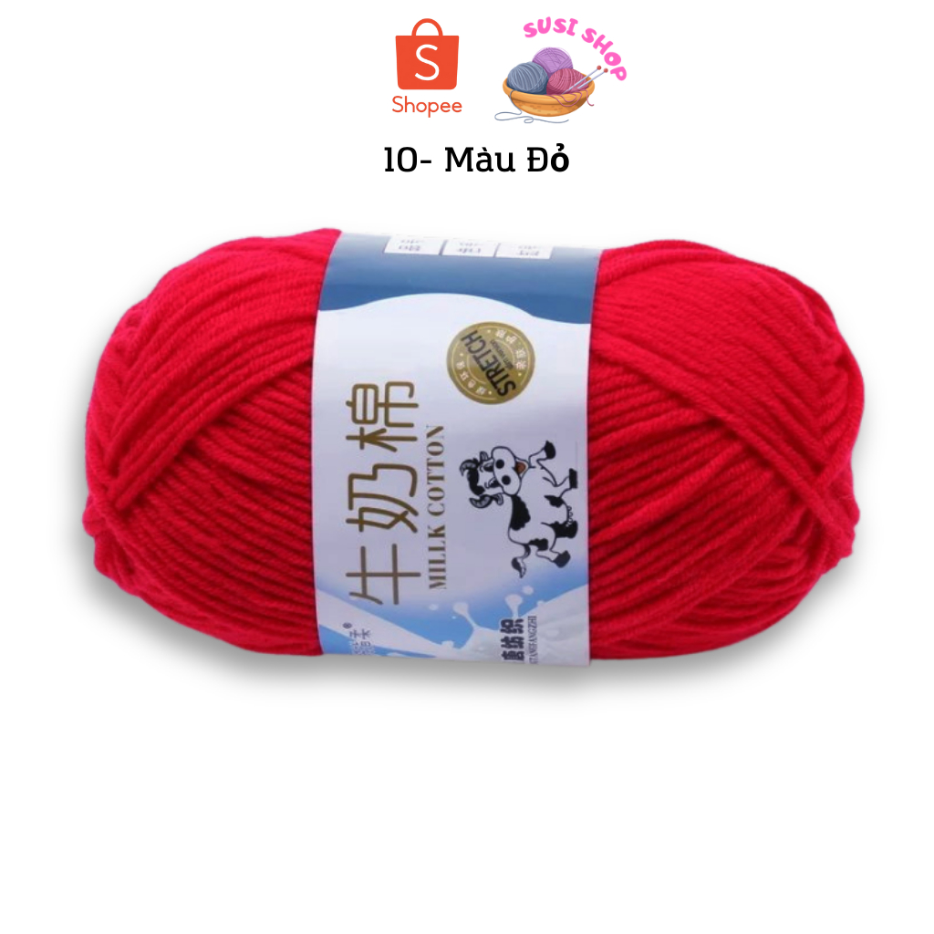 Len Milk Bò 50g Full 92 màu- Len đan móc khăn, áo, thú bông, túi xách ...