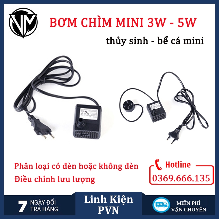 Máy bơm chìm mini 3W/5W cho bể cá , bể thủy sinh - Máy bơm nước chìm ...