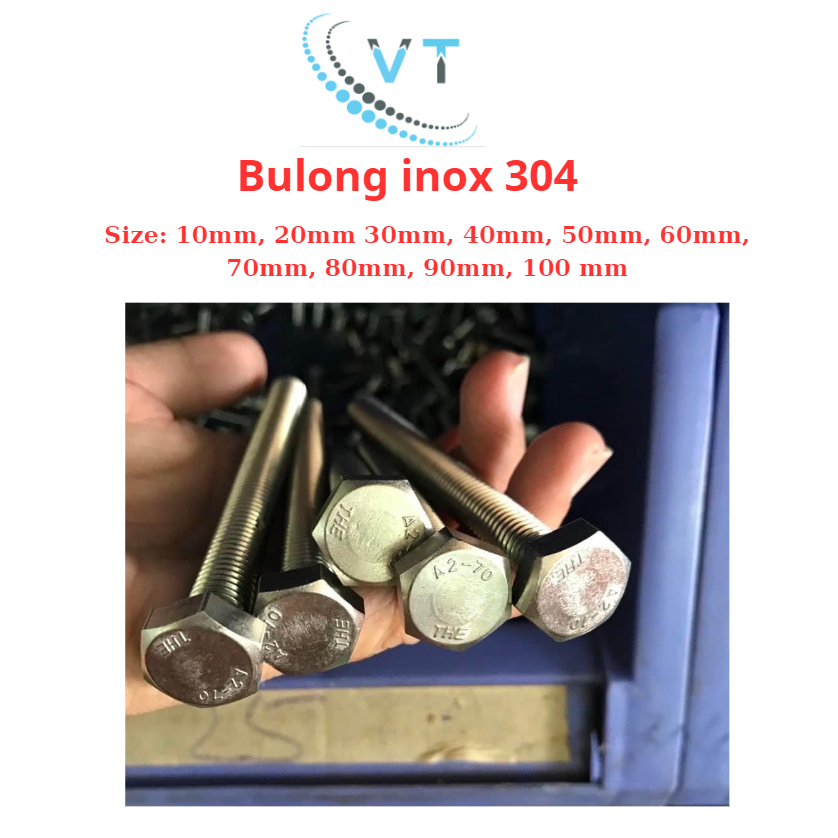 Set 10 cái M10 Bulong lục giác ngoài inox 304 M10 (10 li) | Shopee Việt Nam