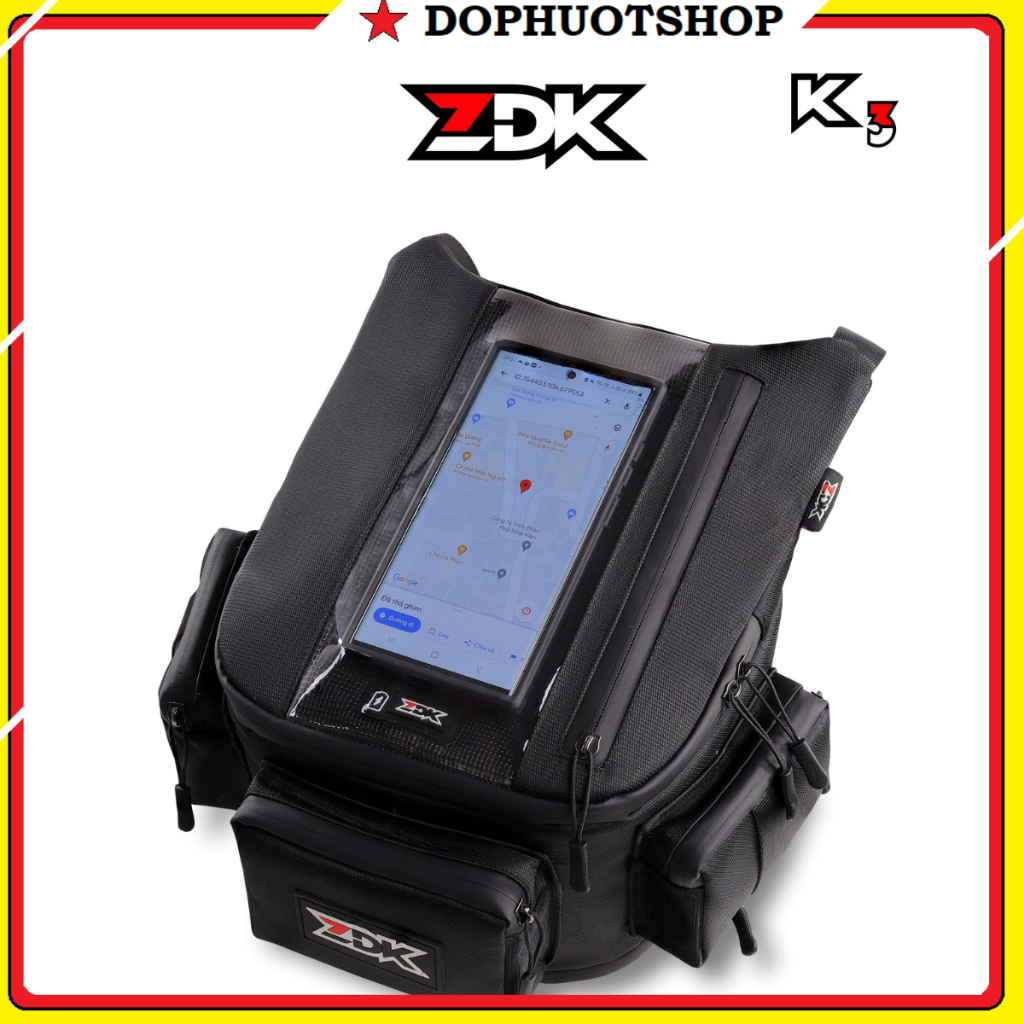 Túi Treo Đầu Xe Máy ZDK K3 Dung Tích Lớn, Nhiều Ngăn Chứa Đồ, Dùng Chạy Grab Xem Bản Đồ Cảm Ứng ...