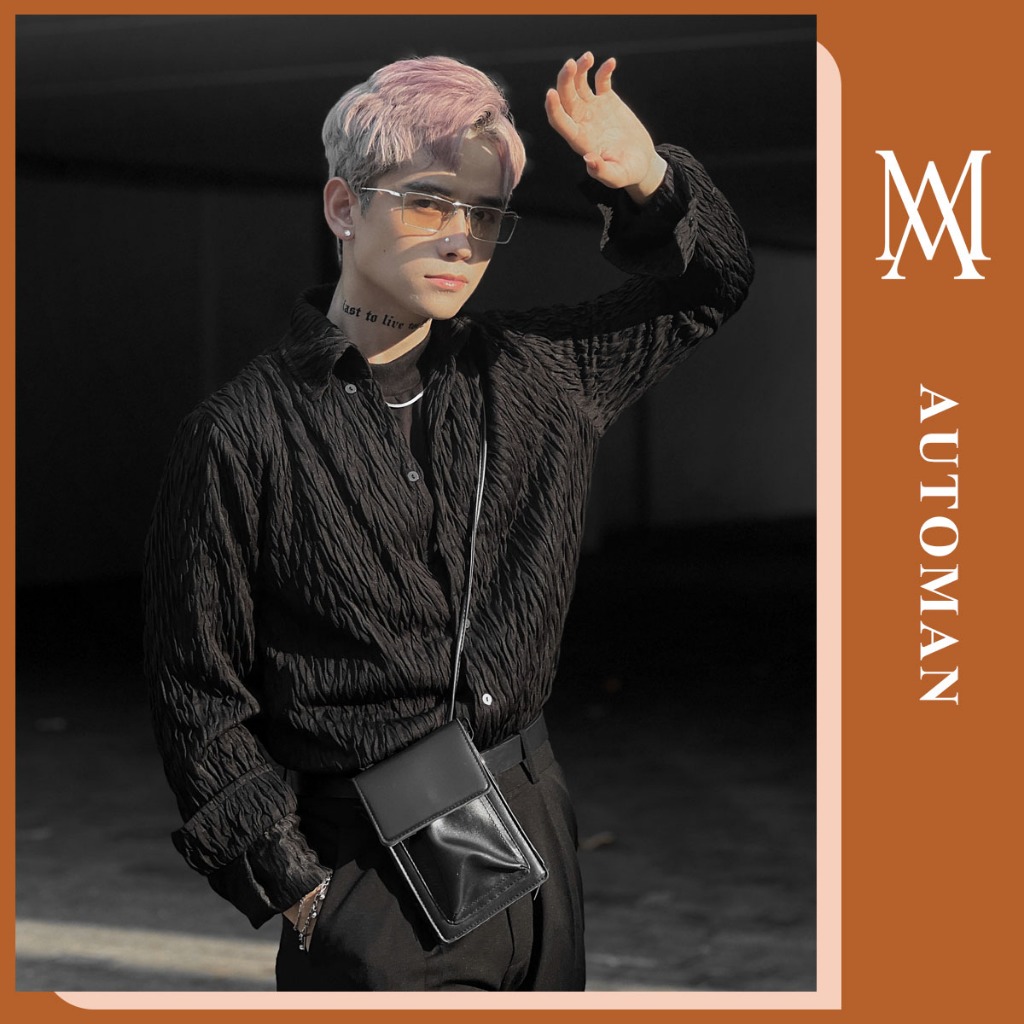 Áo sơ mi nam dài tay chất vải cotton gân cao cấp AUTOMAN A149 | Shopee ...