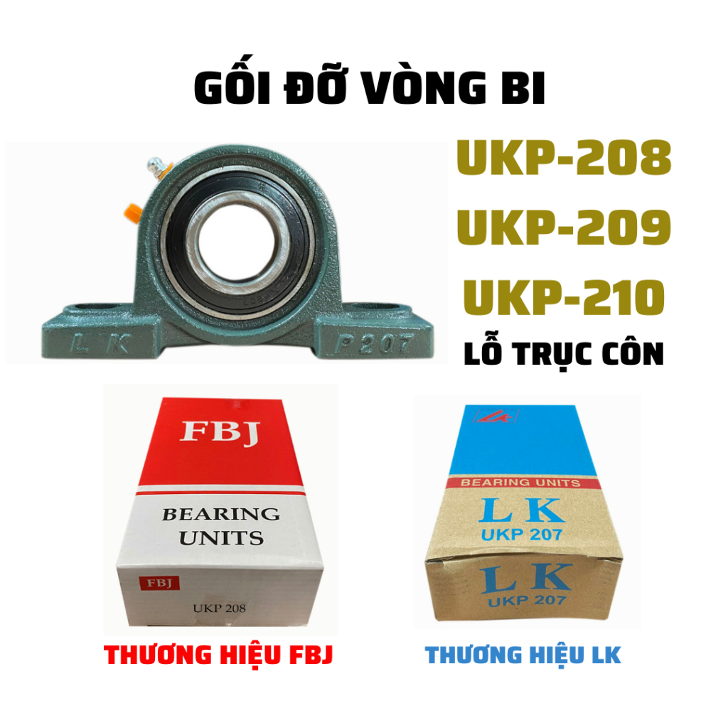 Gối đỡ vòng bi UKP208 UKP209 UKP210 (LỖ TRỤC CÔN) | Shopee Việt Nam