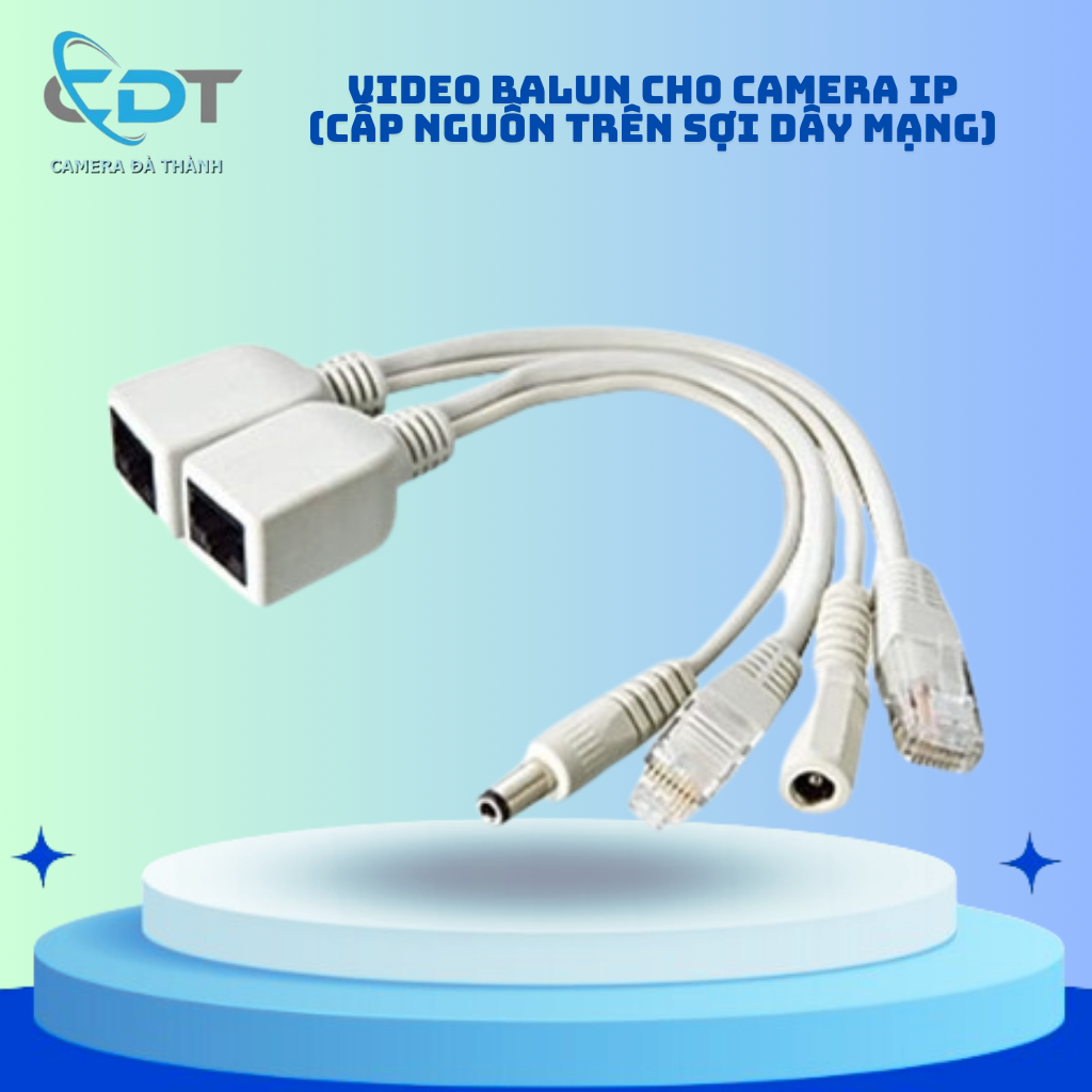 Video balun cho camera IP (Cấp nguồn trên sợi dây mạng) Bộ Cáp Truyền ...