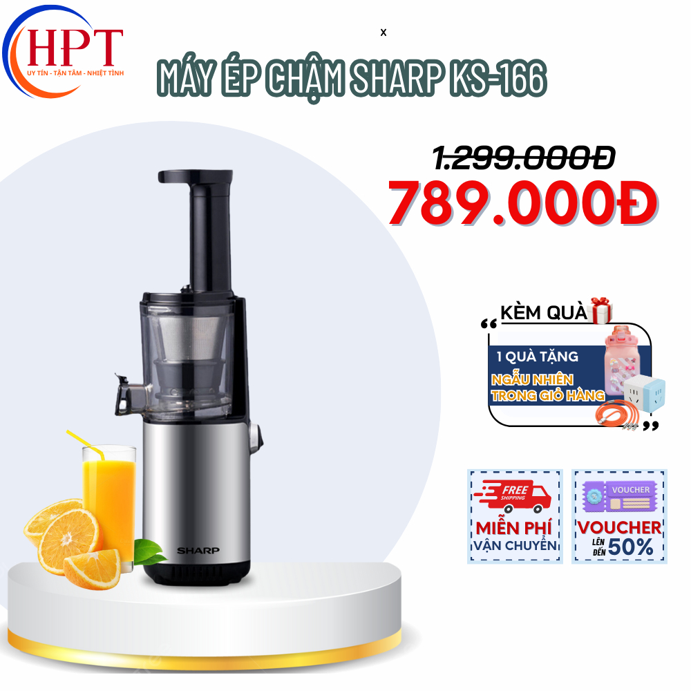 Máy ép chậm mini Sharp KS-166 - Máy ép trái cấy Sharp chính hãng - Máy ...
