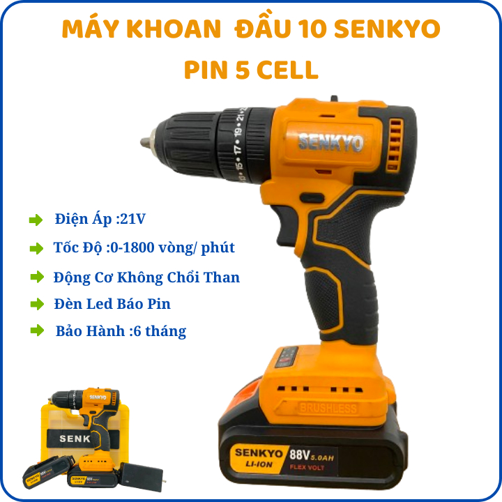 MÁY KHOAN PIN ĐẦU 10 PIN 5 CELL | Shopee Việt Nam