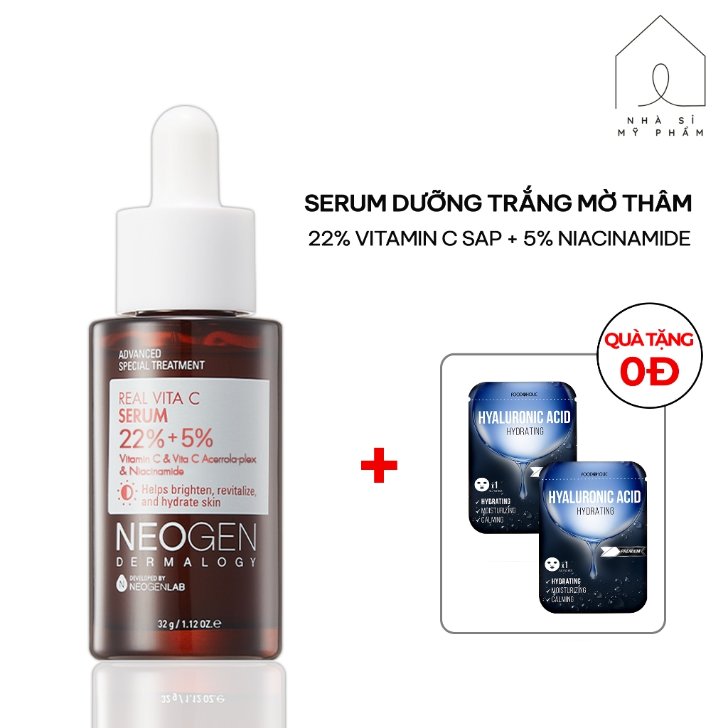 Serum Mờ Thâm Dưỡng Trắng Vitamin C SAP 22% +5% Niacinamide Neogen Dermalogy Real Vita C 32g ...