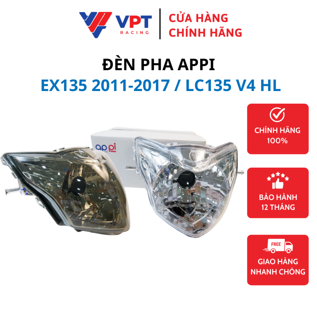 Đèn pha ( chóa đèn ) EX135 2011-2017 / LC135 V4 HL chính hãng Appi ...