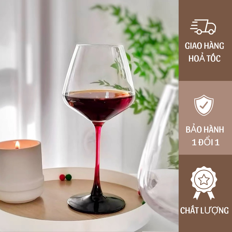 Bộ ly chân đỏ, bộ ly vang đẹp, bộ ly vang thuỷ tinh pha lê cao cấp, hộp ...