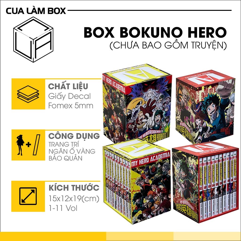 Hộp đựng Manga Boku no Hero. Boxset bảo quản truyện tranh Học viện siêu ...