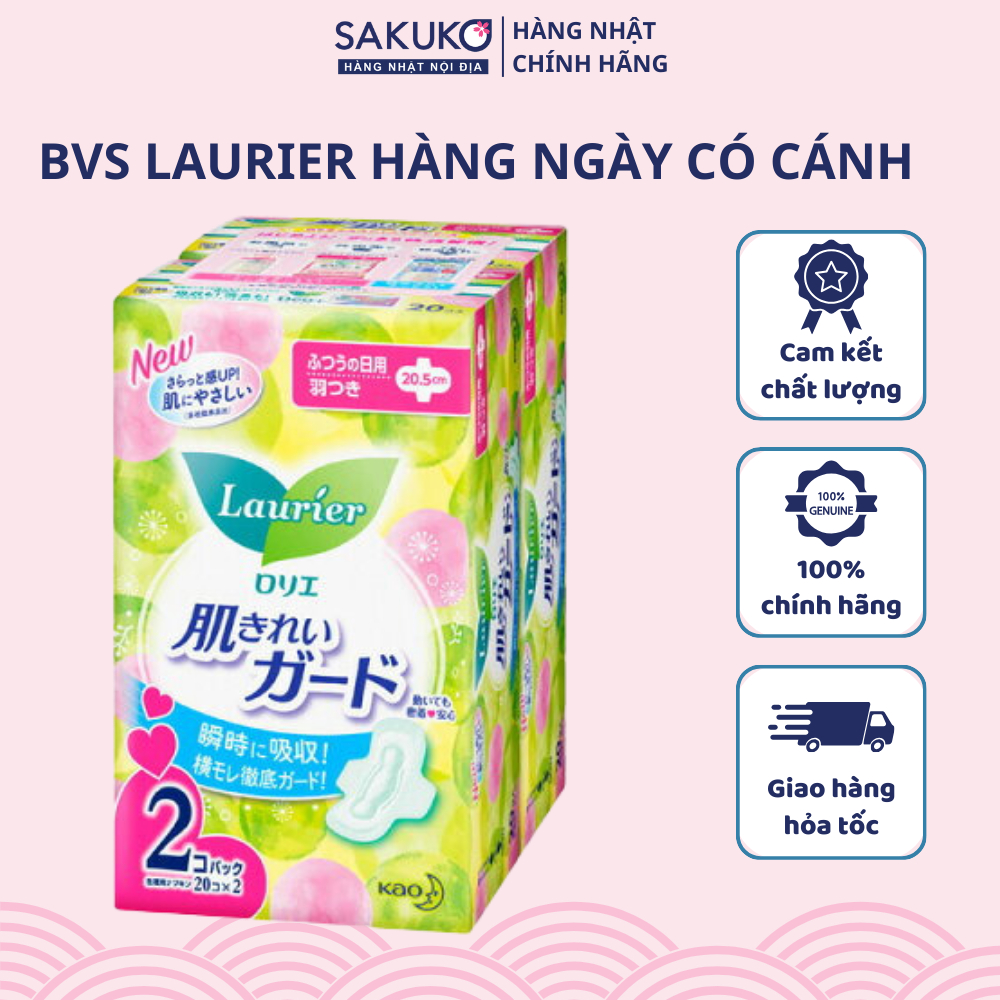 Băng Vệ Sinh Hàng Ngày LAURIER Có Cánh Nội Địa Nhật Bản BVS 20,5cm ...