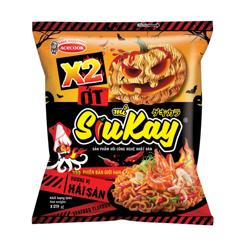 Mì Siu Kay Acecook 7 cấp độ hương vị hải sản, bò gói 127g | Shopee Việt Nam