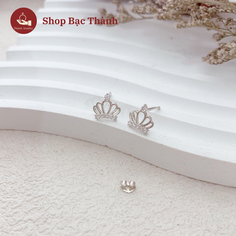 Bông tai nữ Bạc Ta hình vương miện siêu xinh (Ảnh Thật , Có Bảo Hành ...