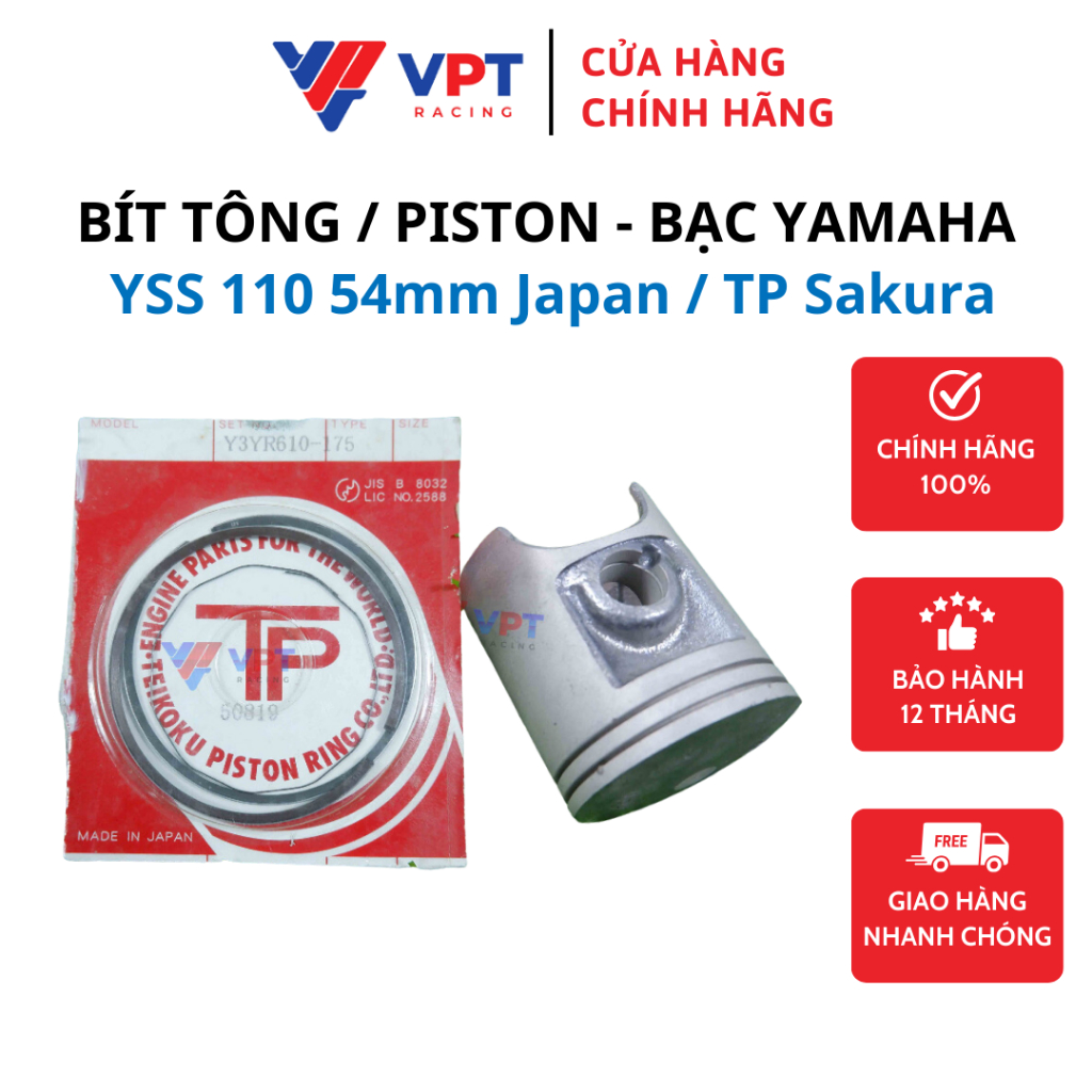 Bít tông / Piston - Bạc Yamaha cho YSS 110 - 54mm - Chính hãng TP ...