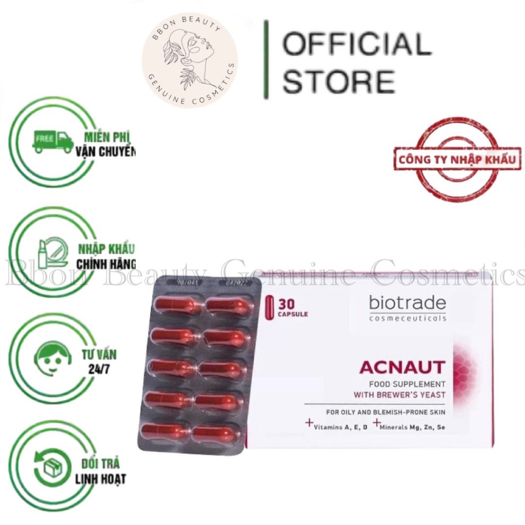 Biotrade – Viên uống giảm mụn Acnaut Food Supplement (Hộp 30 viên ...