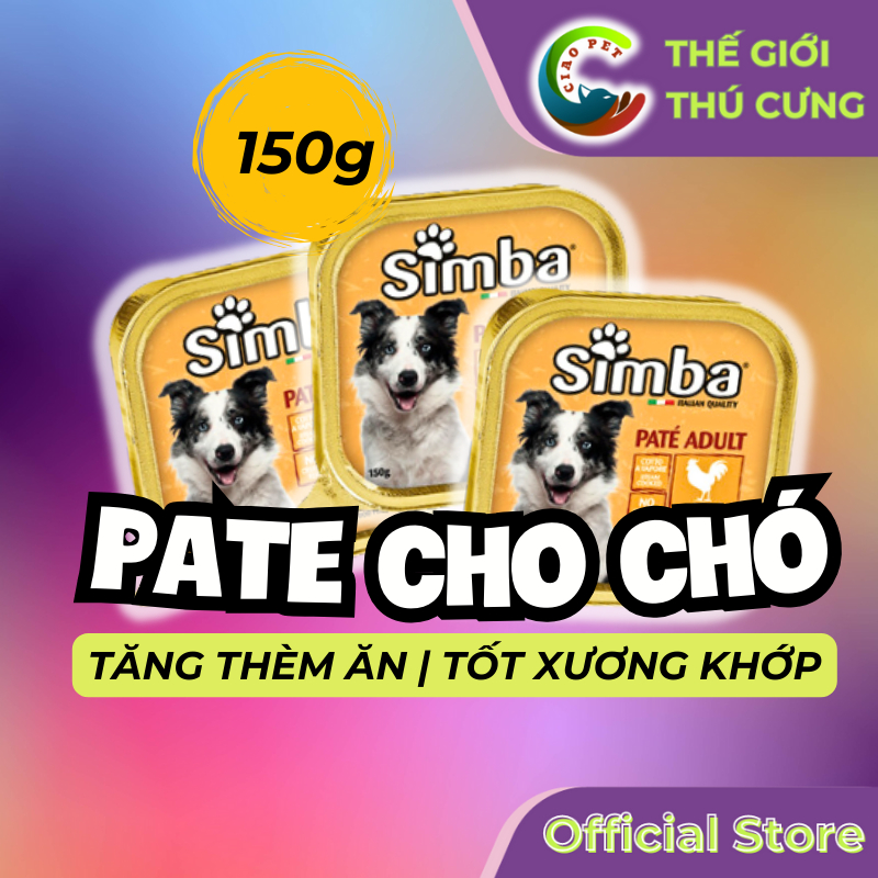 [150g] Pate Simba cho chó trưởng thành - Bổ xung Vitamin A-D3-E Đẹp da ...