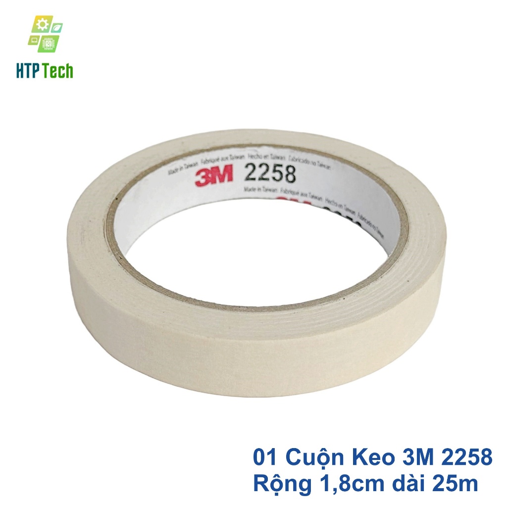Băng keo giấy 3M khổ 1,8cm dài 25m Masking Tape 3M 2258 (1 cuộn ...