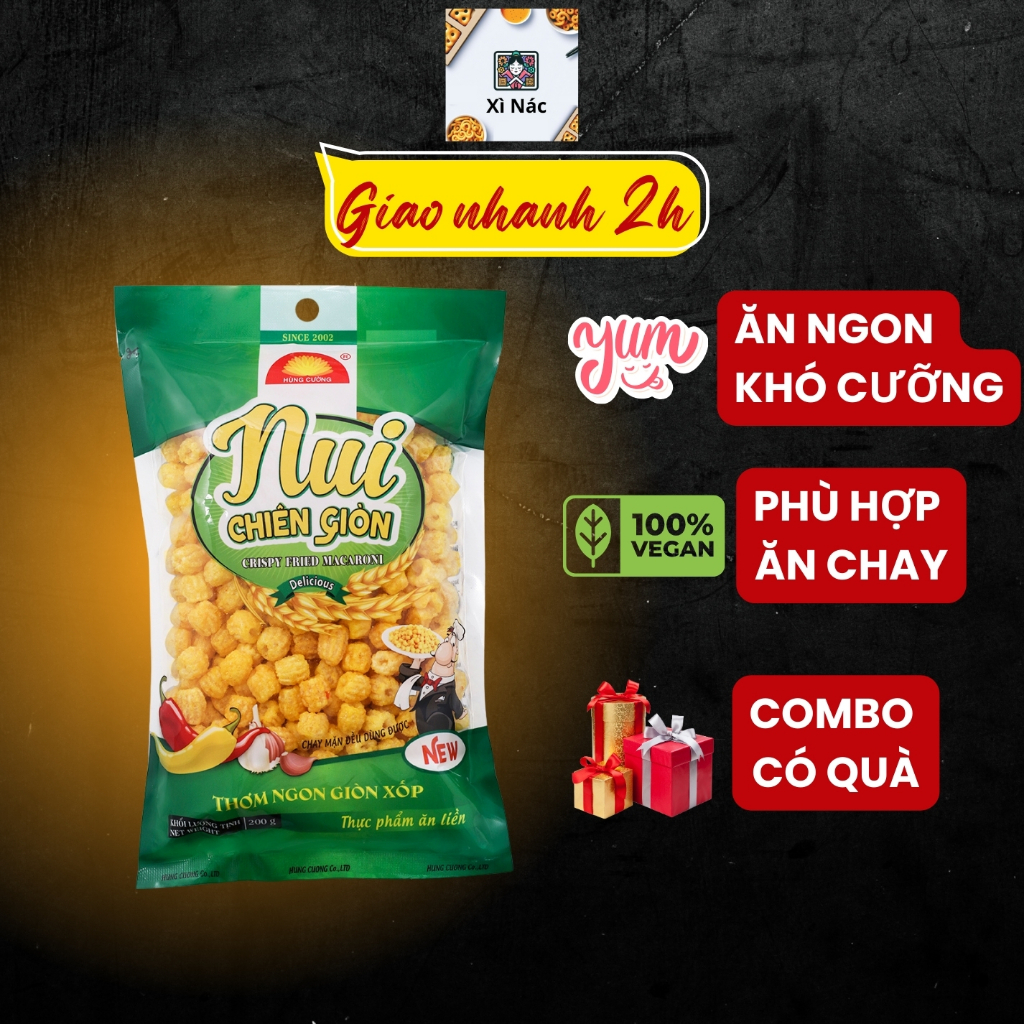 Nui Chiên 200g / nui sấy / bánh ăn vặt / snack / bim bim / đồ ăn chay ...