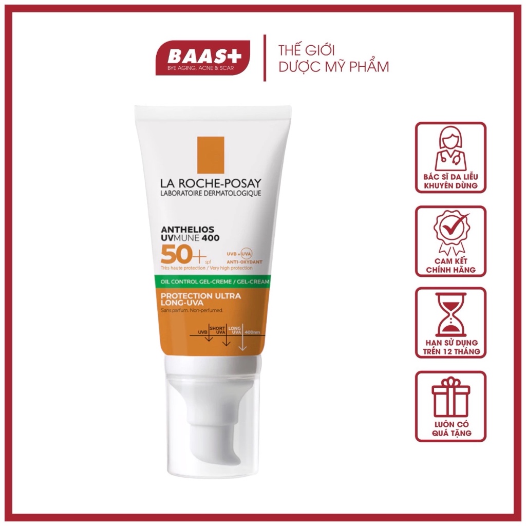 Kem chống nắng La Roche-Posay Anthelios UV Mune 400 Oil Control Gel Cream 50ml | Shopee Việt Nam