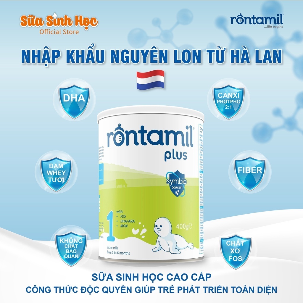 Sữa bột sinh học Rontamil số 1 nhập khẩu Hà Lan cho trẻ sơ sinh 400g ...