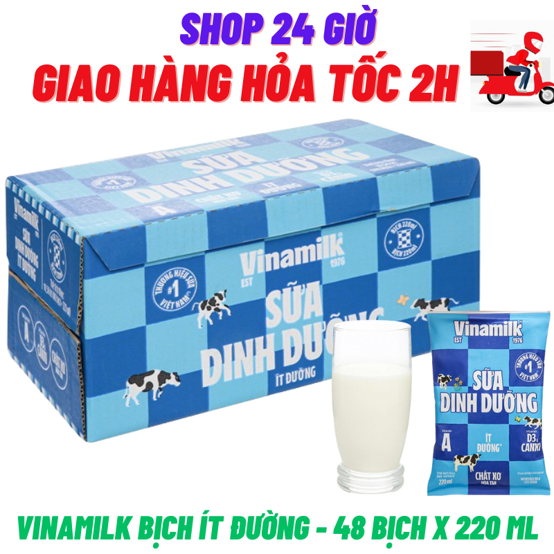 Thùng Sữa Vinamilk Bịch ÍT ĐƯỜNG | Shopee Việt Nam