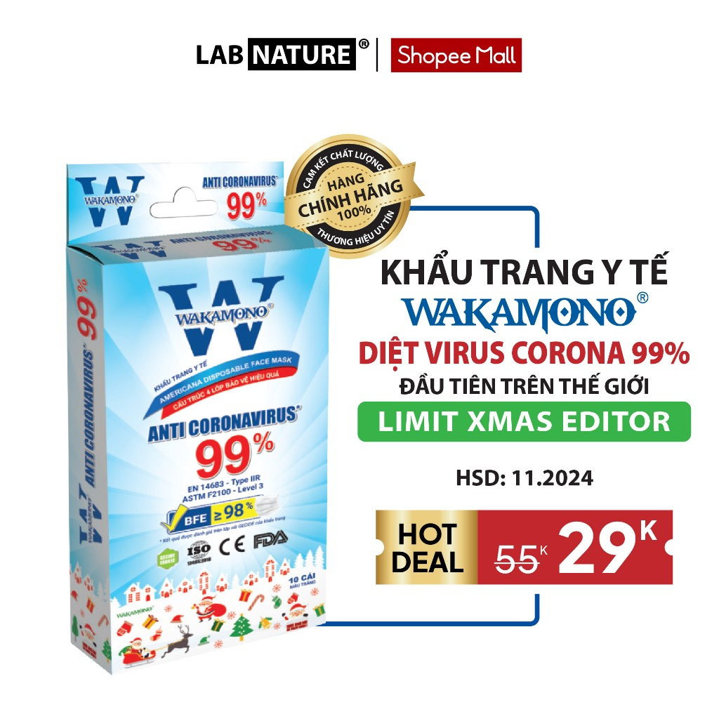 Khẩu trang Wakamono - Noel Limited Edition | Shopee Việt Nam