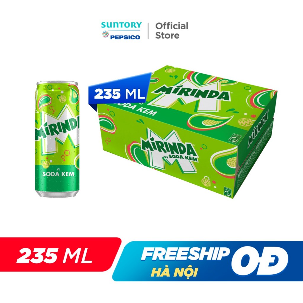 Thùng 24 Lon Nước Giải Khát Mirinda Soda Kem (235ml/lon) | Shopee Việt Nam