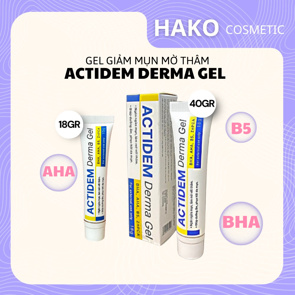 Gel Actidem Derma giảm mụn ẩn, mụn thâm, đỏ, ngăn ngừa mụn 18g/40g ...