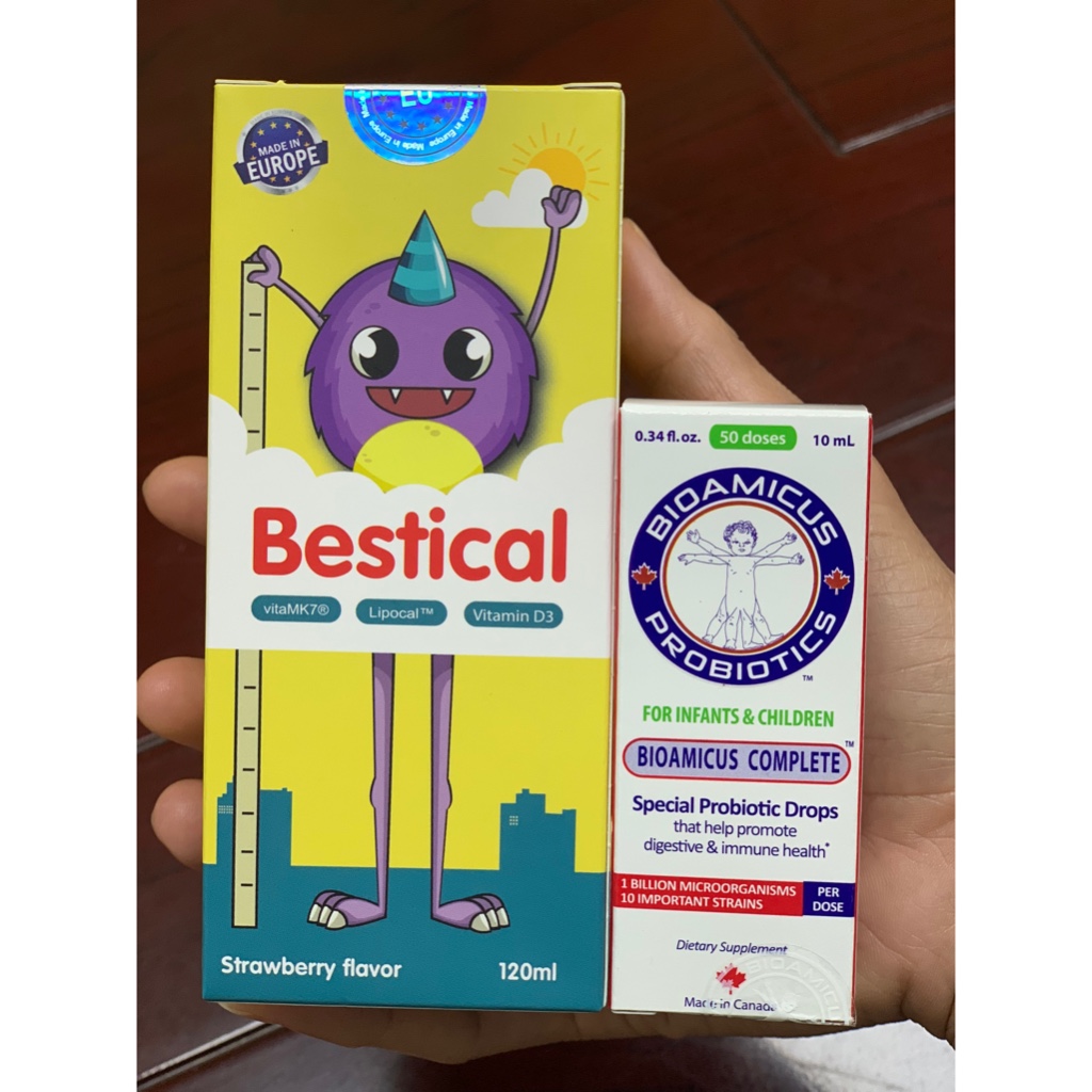 Men 10 chủng bioamicus chính hãng+ canxi sinh học bestical, hỗ trợ cân ...