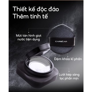 Phấn phủ CARSLAN dạng bột kiềm dầu màu đen chống nước chống mồ hôi che ...