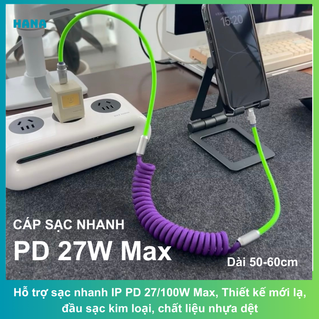 Dây Cáp Sạc Type C Lp Hỗ Trợ Pd 27w Type C Type C Pd 100wmax Usb